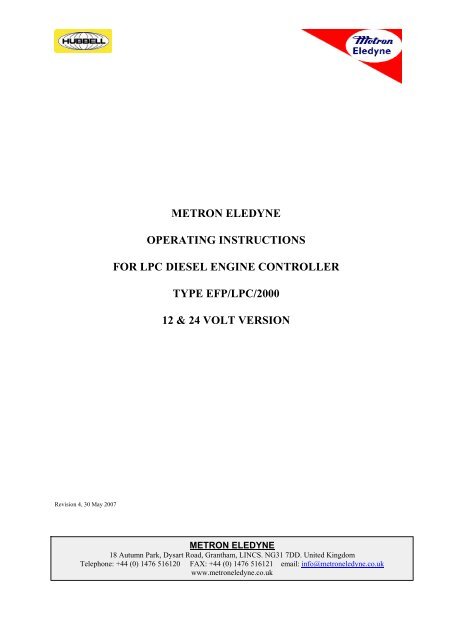metron eledyne operating instructions for lpc diesel engine ...