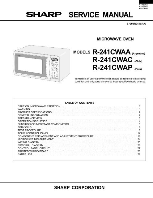 Wiring Diagram Sharp Microwave - Wiring Diagram