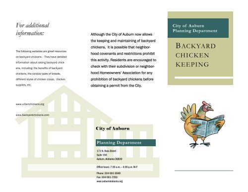 Urban Chicken Keeping Brochure - City of Auburn