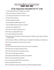Code Inspection Checklist for C++ - Software Quality Consulting Inc