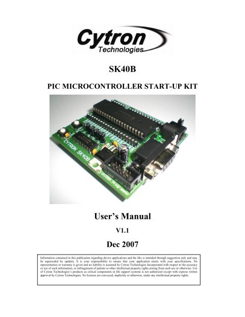 SK40B User's Manual - Cytron Technologies
