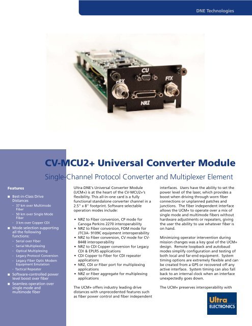 Universal Converter Module Datasheet - Ultra Electronics DNE ...
