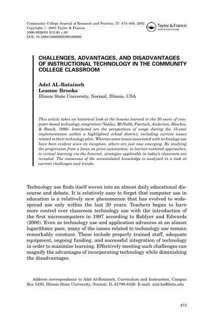 Challenges Advantages And Disadvantages Of Instructional