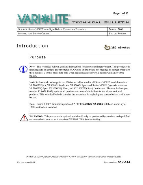 Introduction - Vari-Lite
