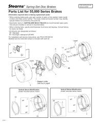 Parts List for 87,300-00 Series Brakes (NEMA 2) - Stearns - Rexnord
