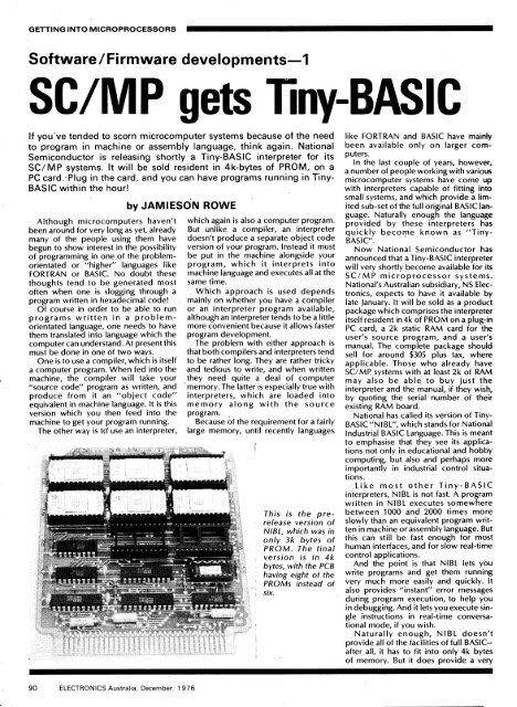 Electronics Australia Miniscamp - The MESSUI Place