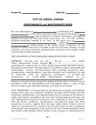 Standard Maintenance Bond (Sample) - Lake County