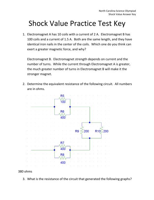 Shock Value practice test key[1]. - Science Olympiad Student Center