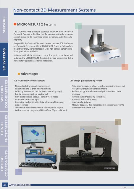 Non-contact 3D Measurement Systems - STIL