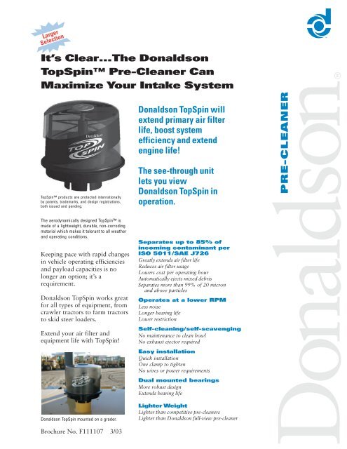 Donaldson TopSpin Pre-Cleaner