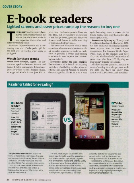 E-Book Readers Comparison - the Brownsburg Public Library!