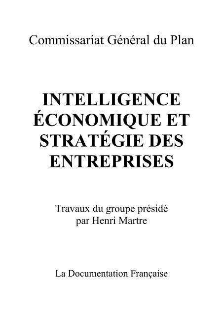 Intelligence économique et stratégie des entreprises - La ...
