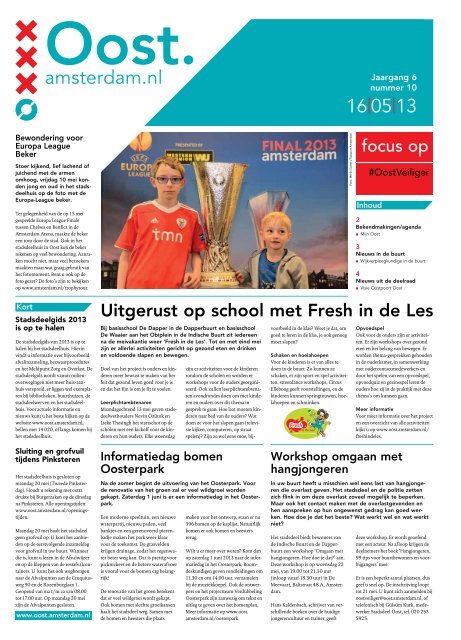 Stadsdeelkrant 10 - Stadsdeel Oost - Gemeente Amsterdam