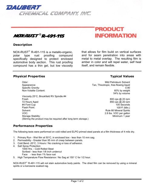 NOX RUST R-491-115 PI - Daubert Chemical Company, Inc.