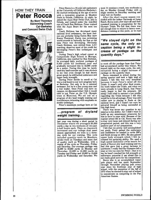 Peter .Rocca - Swimming World Magazine
