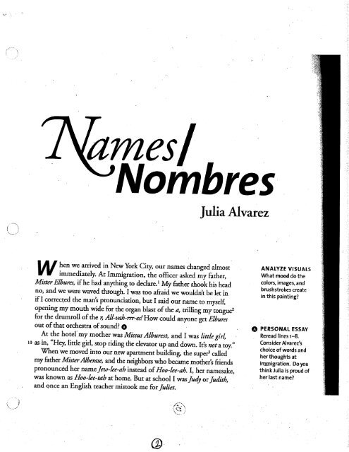 Alvarez_ Julia - Names Nombres - Amundsen High School