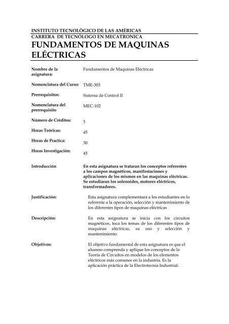 FUNDAMENTOS DE MAQUINAS ELÃ CTRICAS - ITLA