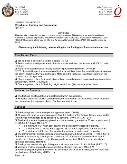 Residential Foundation Code