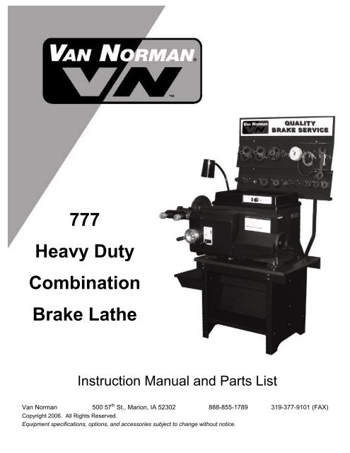 777 Heavy Duty Combination Brake Lathe - aesco
