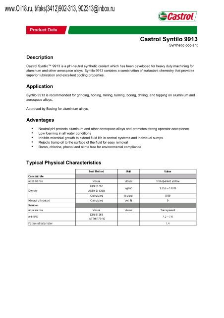 Castrol Syntilo 9913