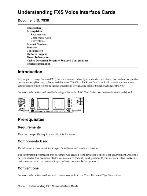 Cisco - Understanding FXS Voice Interface Cards - Compucanjes