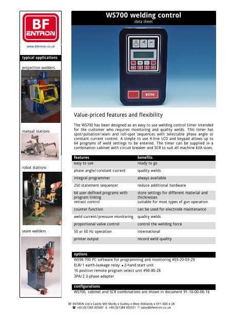 WS700 datasheet - BF ENTRON Ltd