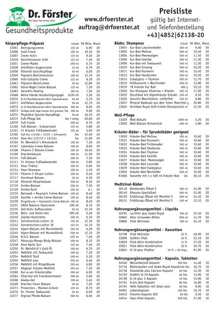 preisliste förster internet 2010.cdr - hmwebshop.com