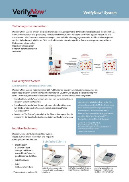 VerifyNow Â® System Flyer - Alere GmbH