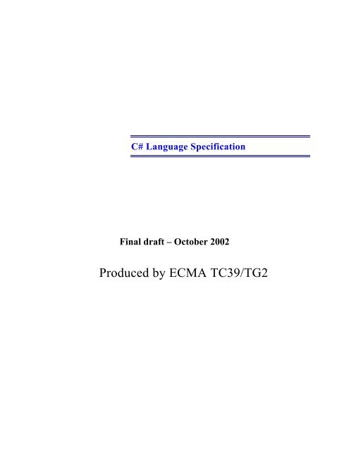 C# language specification