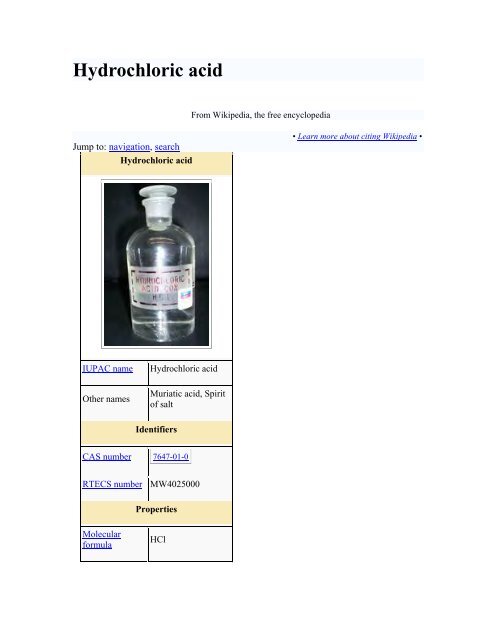 Hydrochloric acid