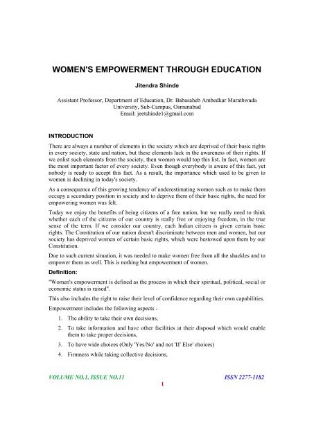 Women's Empowerment Through Education