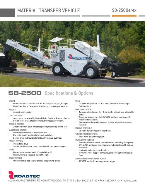 material transfer vehicle - Roadtec, Inc.