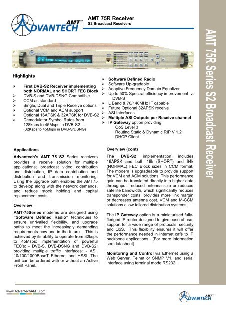 AMT 75R Receiver - Advantech