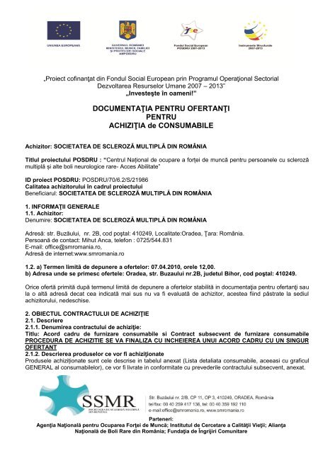 Documentatie ofertanti, model acord cadru si model contract ...