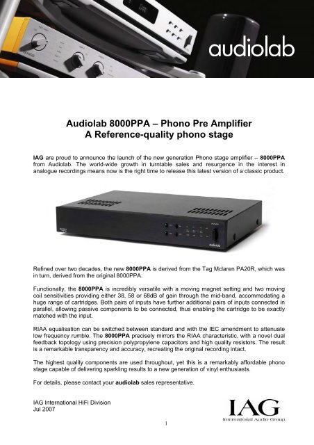 The Audiolab 8000PPA - HiFix