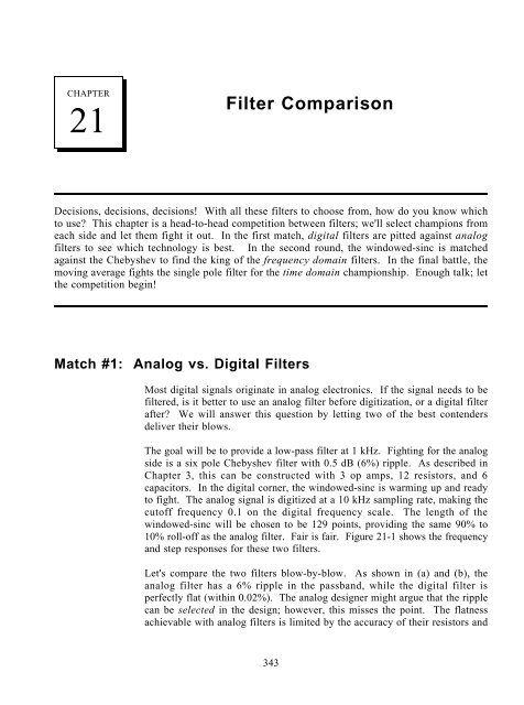 Chapter 21- Filter Comparison