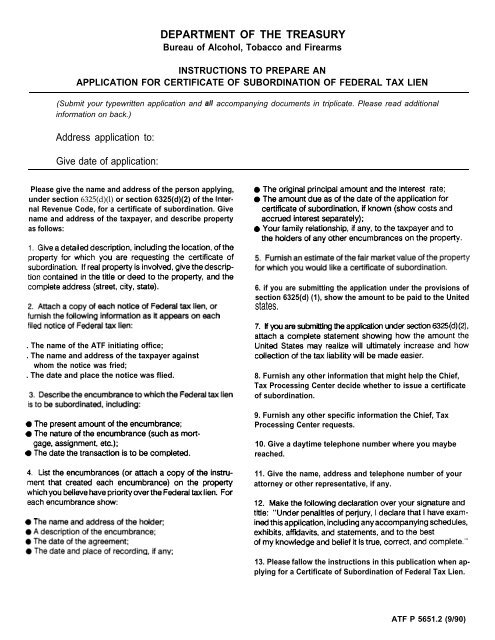 Instructions to Prepare an Application for Certificate of ... - TTB