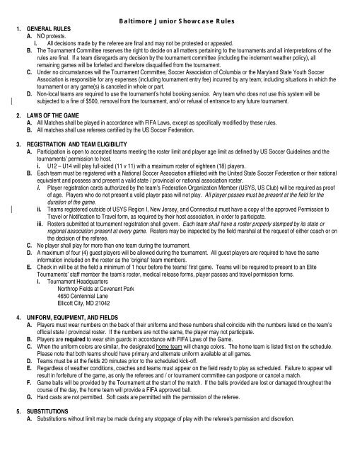 OBGC Capital Cup Rules - Elite Tournaments