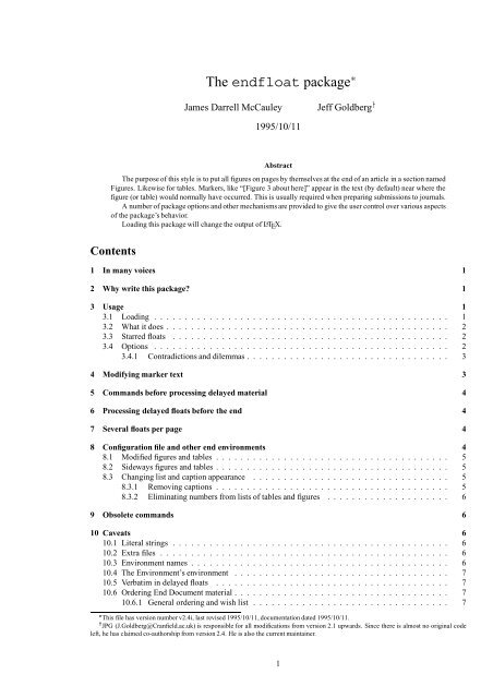 The endfloat package - INFN