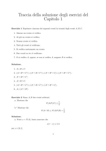 soluzioni - Matematica e Applicazioni
