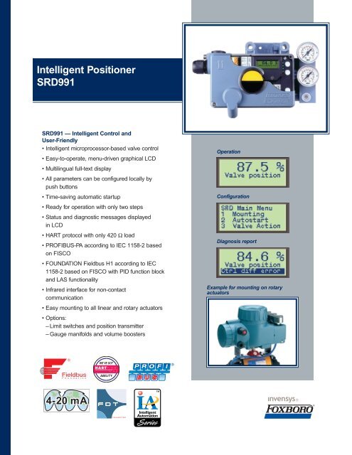 Foxboro Intelligent Positioner SRD991 - Armstrong International, Inc.