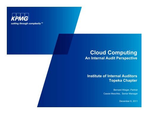 KPMG - Cloud Computing An Internal Audit Perspective