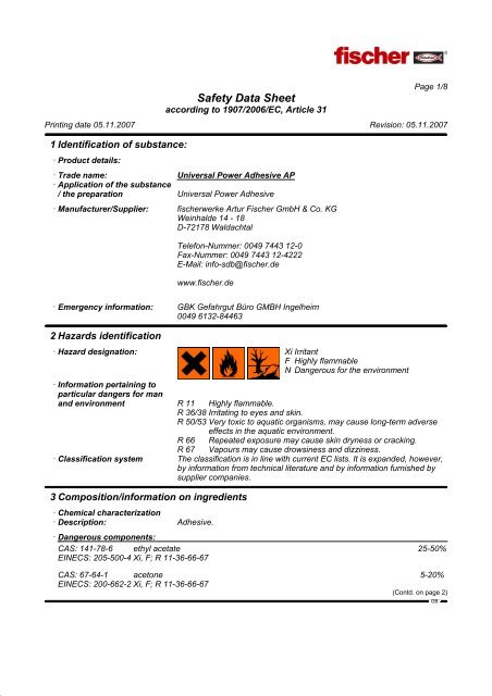 Safety Data Sheet - Fischer