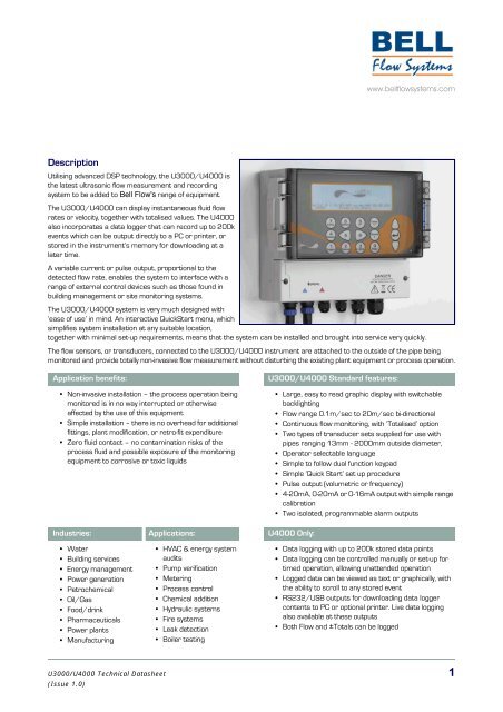 U3000-4000 datasheet.fm - Bell Flow Systems