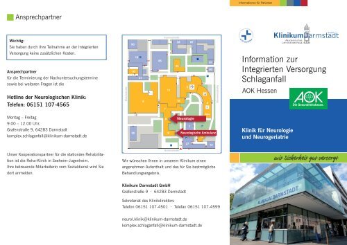 Flyer Schlaganfall - Klinikum Darmstadt
