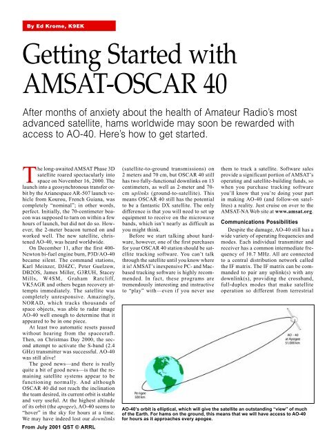 Getting Started with AMSAT-OSCAR 40 - Kambing