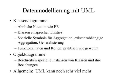 Datenmodellierung mit UML