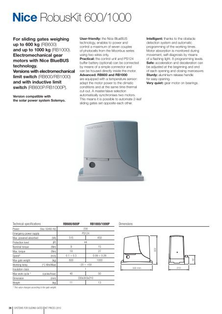 Data Sheet - Gate Motors