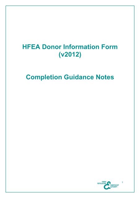 Donor information form guidance notes