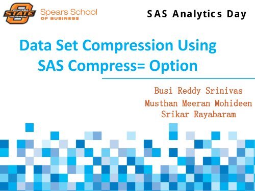 Data Set Compression Using SAS Compress= Option